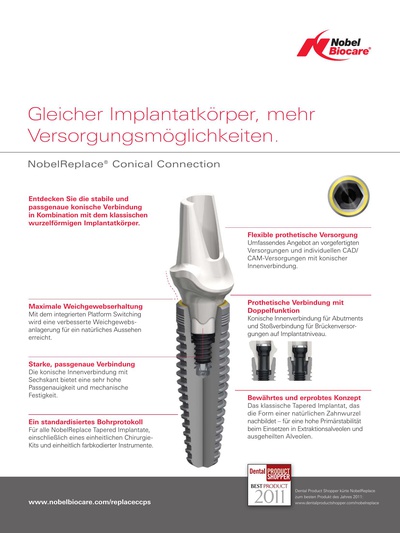 Nobel Biocare NobelReplace CC (Conical Connection) Dental Implant ...