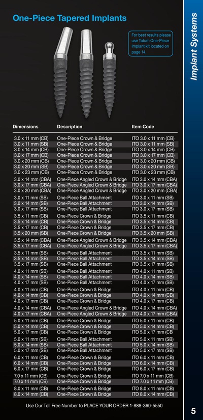 Tatum Surgical Tapered Root Form One-piece Implante dentário | SpotImplant