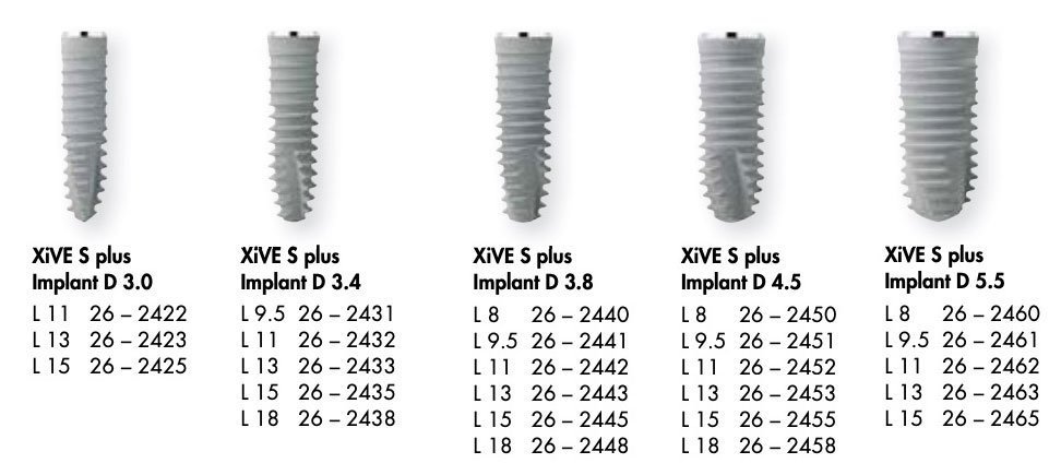 Dentsply Sirona XiVE S Plus (Friadent) Implante dentário | SpotImplant