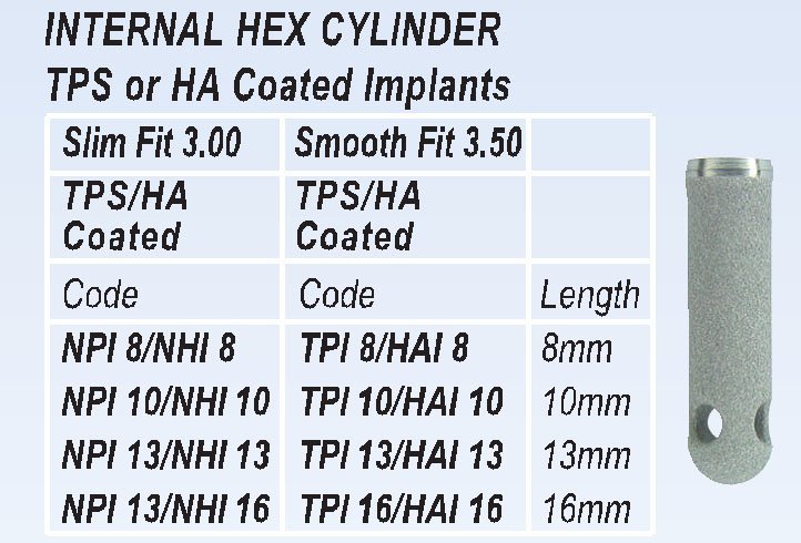 Hi-Tec Implants Internal Hex Cylinder (Legacy) Dental Implant | SpotImplant