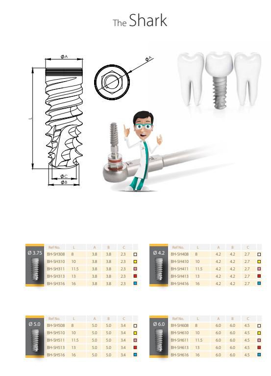 BHI Shark implant Tapered Dental Implant | SpotImplant