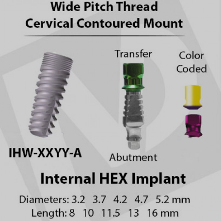 Implantpart Internal Hex Compatible Wide Pitch Threads Dental Implant ...