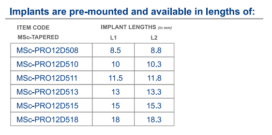 Southern Implants MSc-PRO12D5 Dental Implant | SpotImplant