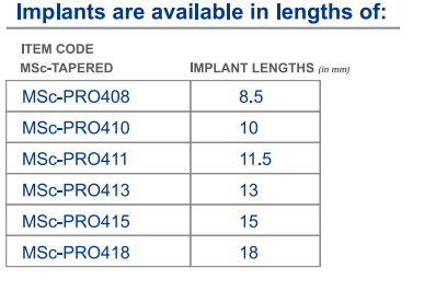 Southern Implants MSc-PRO4 Dental Implant | SpotImplant
