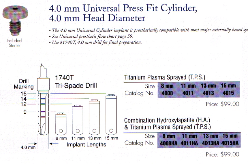 IMTEC Press Fit Cylinder Dental Implant | SpotImplant
