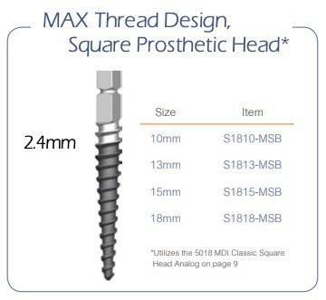 IMTEC Sendax MDI Max (Square Head, tapered) Dental Implant | SpotImplant