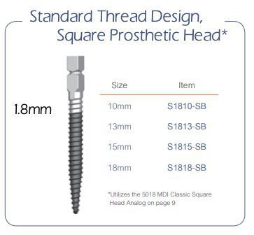 IMTEC Sendax MDI Standard (Square Head) Implant dentaire | SpotImplant
