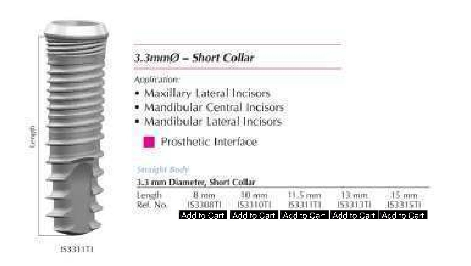 Intra-Lock System International Internal Connection SQ Implant dentaire ...