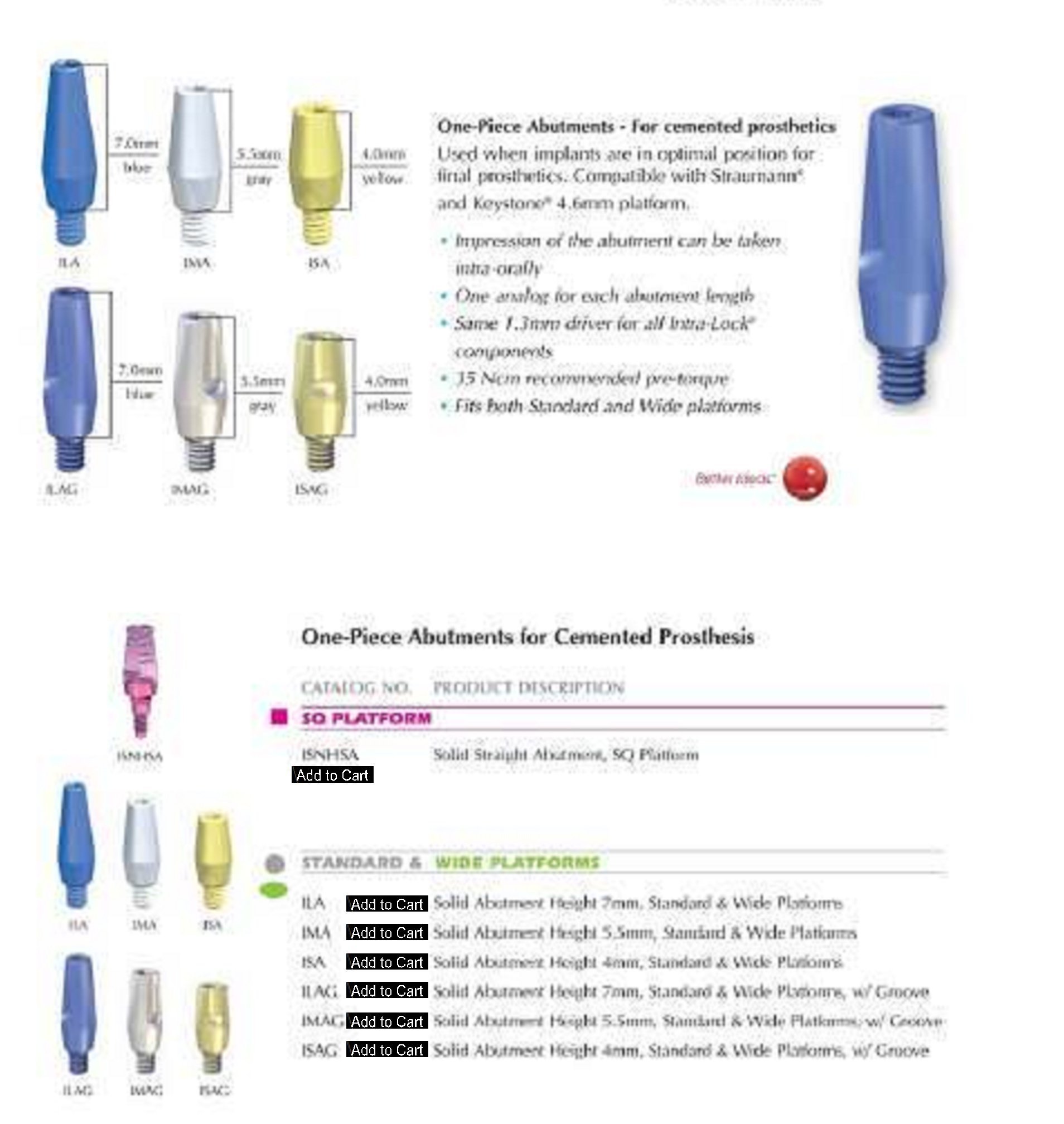 Intra-Lock System International Internal Connection Tapered Body ...