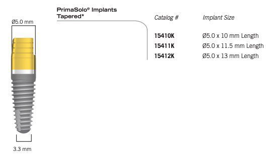 Keystone Dental (Lifecore Biomedical) PrimaSolo Implante dental ...