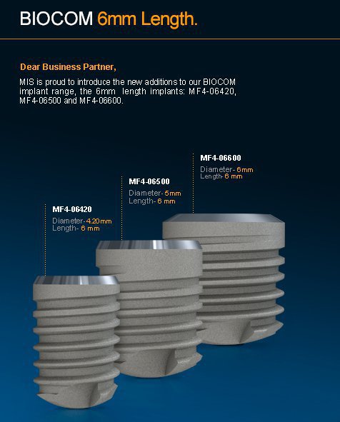 MIS BioCom Internal hex Old Design (M4) Dental Implant | SpotImplant
