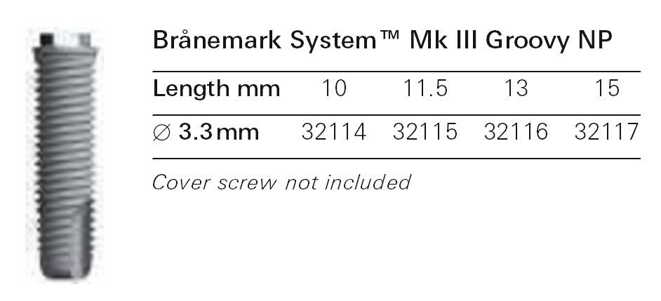 Nobel Biocare Branemark System MK III Groovy Implante dentário ...