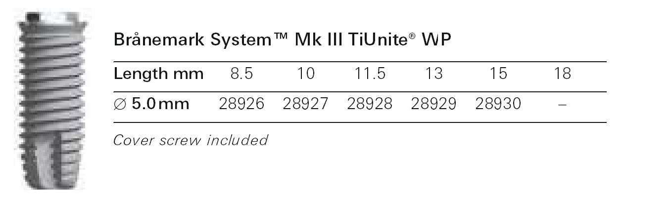 Nobel Biocare Branemark System MK III TiUnite Implant dentaire ...