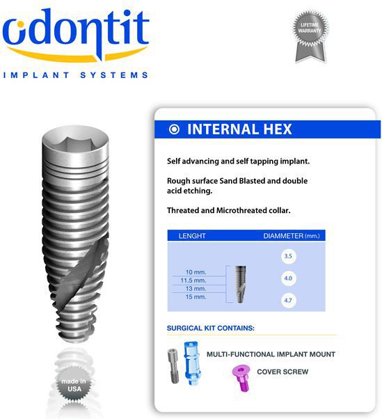Odontit / Ibodontit Internal Hex Dental Implant | SpotImplant