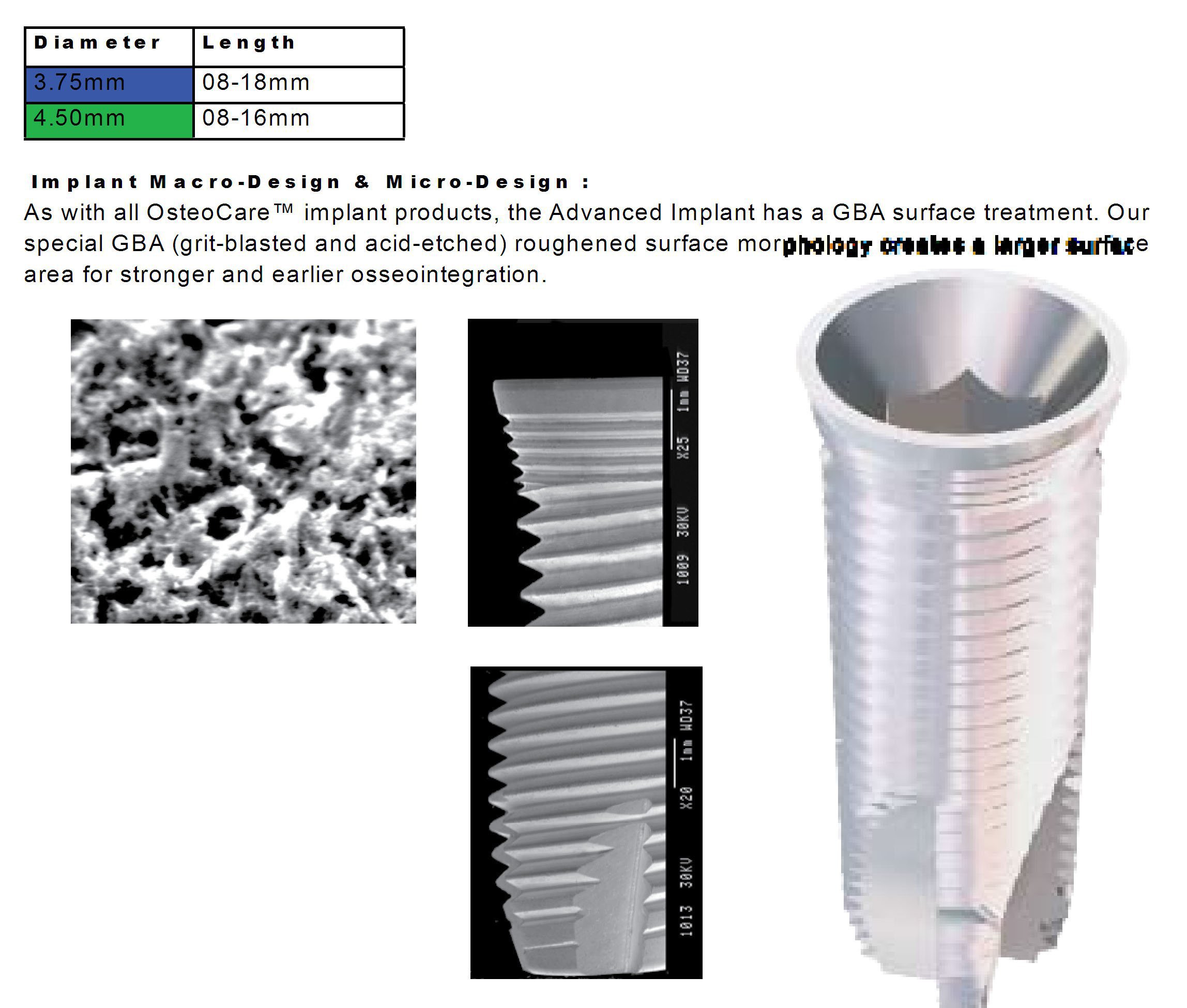 OsteoCare Advanced Dental Implant | SpotImplant