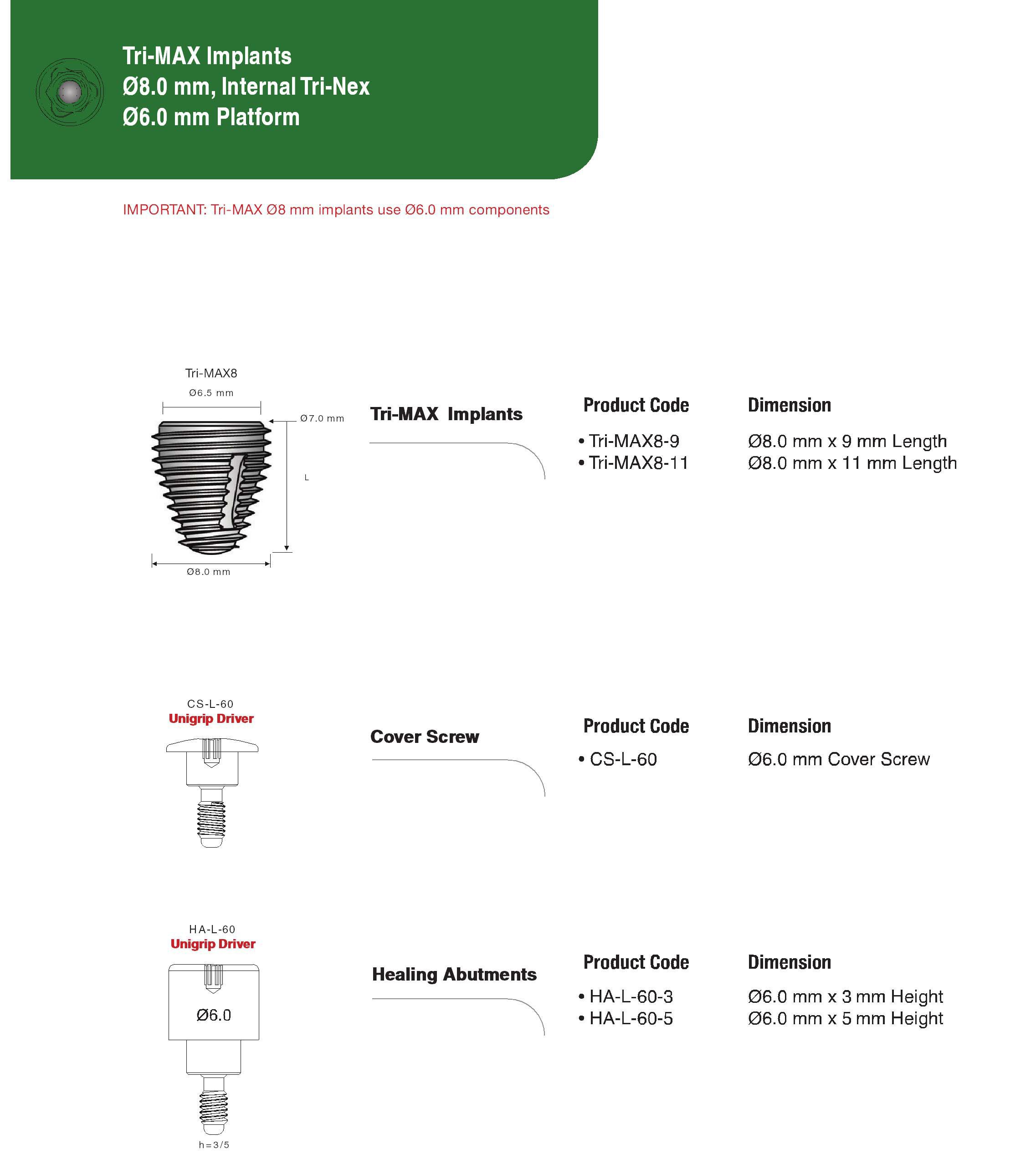 Southern Implants Tri-Nex Tri-MAX Dental Implant | SpotImplant