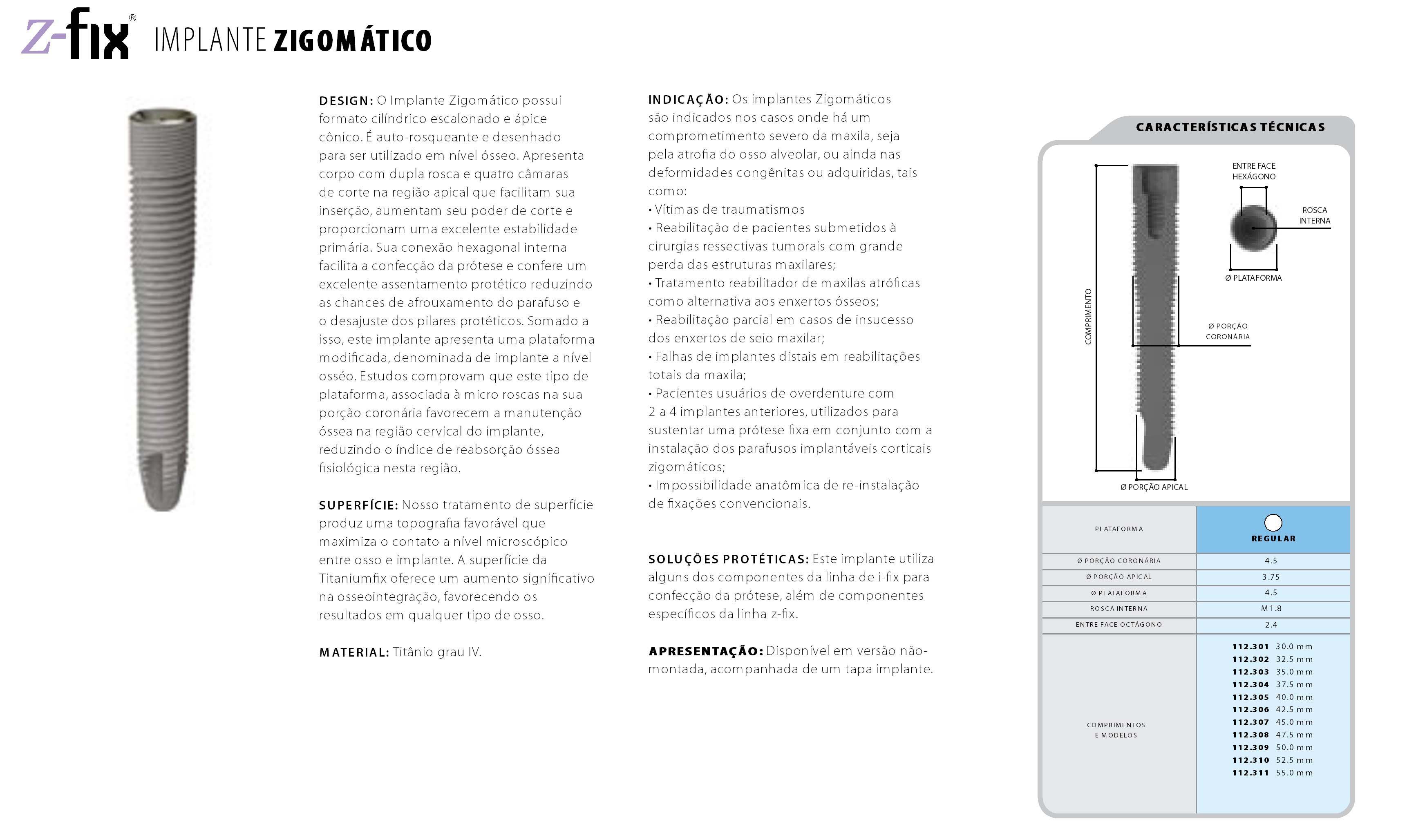 Titanium Fix z-fix Zigomatico Dental Implant | SpotImplant